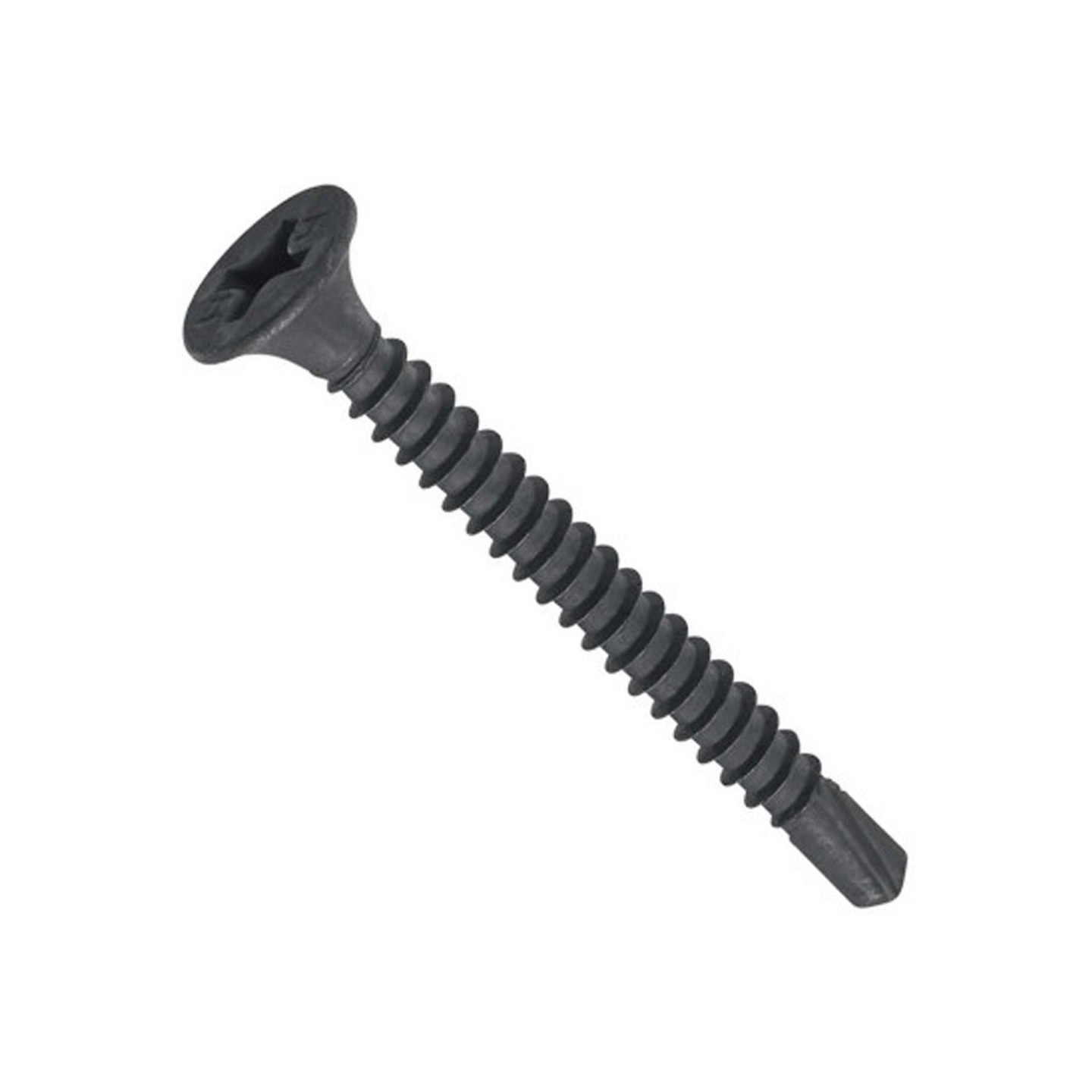 PHILLIPS BUGLE HEAD DRYWALL SCREW BLACK 2.5" × 8