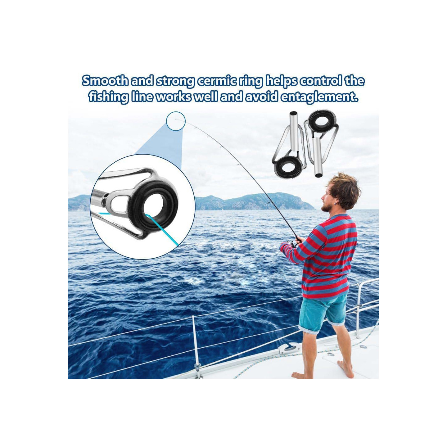 -90 FISHING ROD TIP EYEPIECES SILVER 80PCS هوك