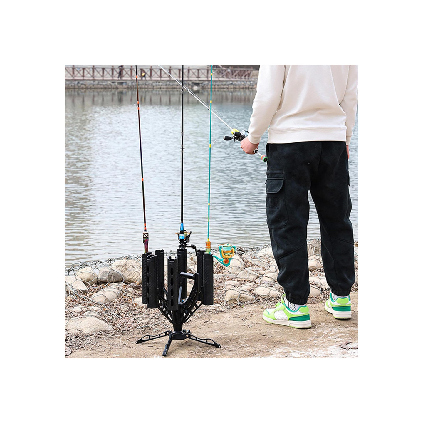 ROD HOLDER ROTATING STAND SEVEN SLOT