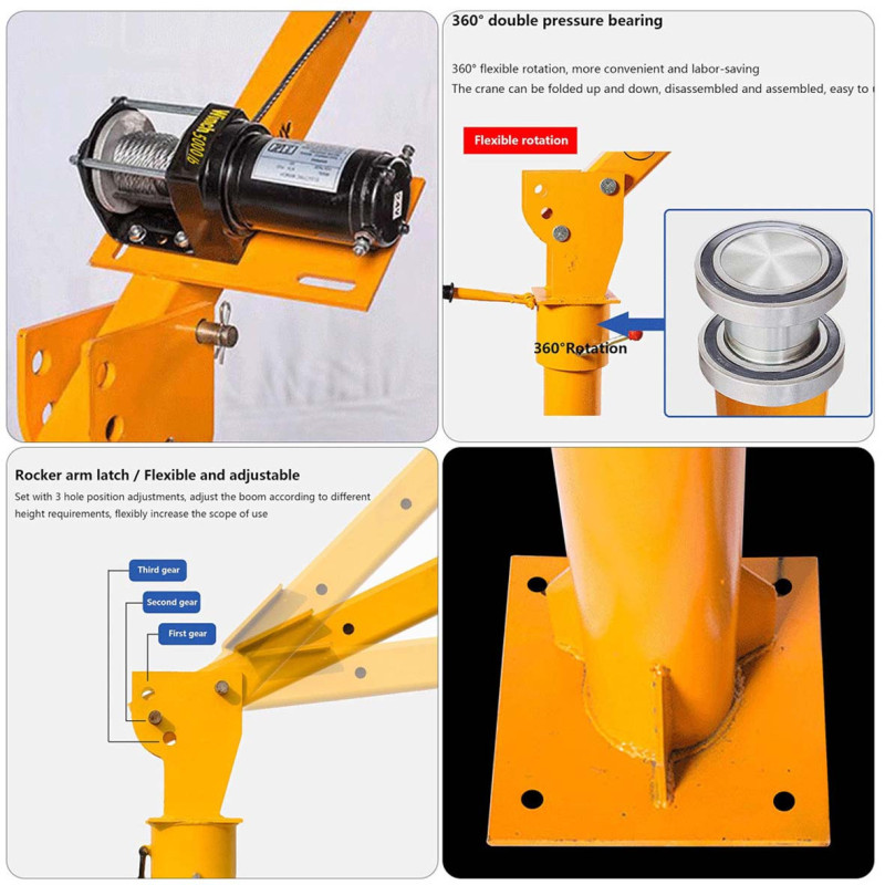 HS-FE001 ELECTRIC WINCH HOIST 12V 1500 LBS